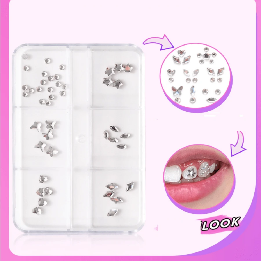 45pcs DIY Teeth Gem Set, Self-Adhesive Ladies' Party Dressing ...