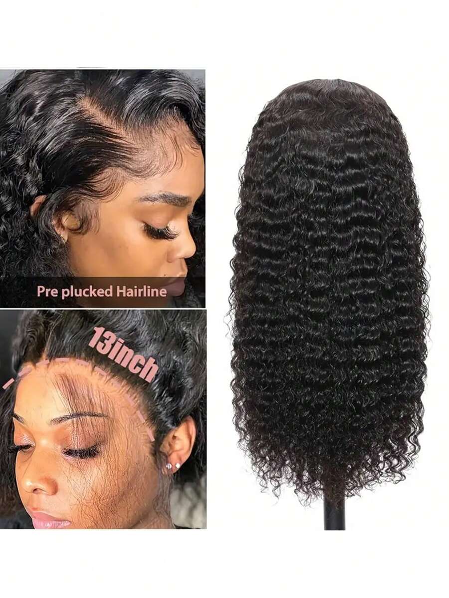 26 Inch Water Wave Lace Front Wigs Human Hair 13x4 Transparent Lace Front Wigs Human Hair Pre ...