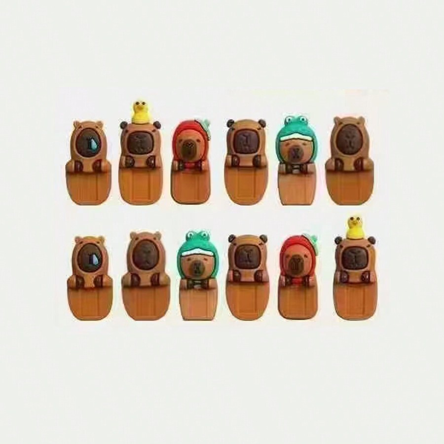 1pc Capybara Angel Blind Box Car Decor, TV, Desk Decoration, Phone ...