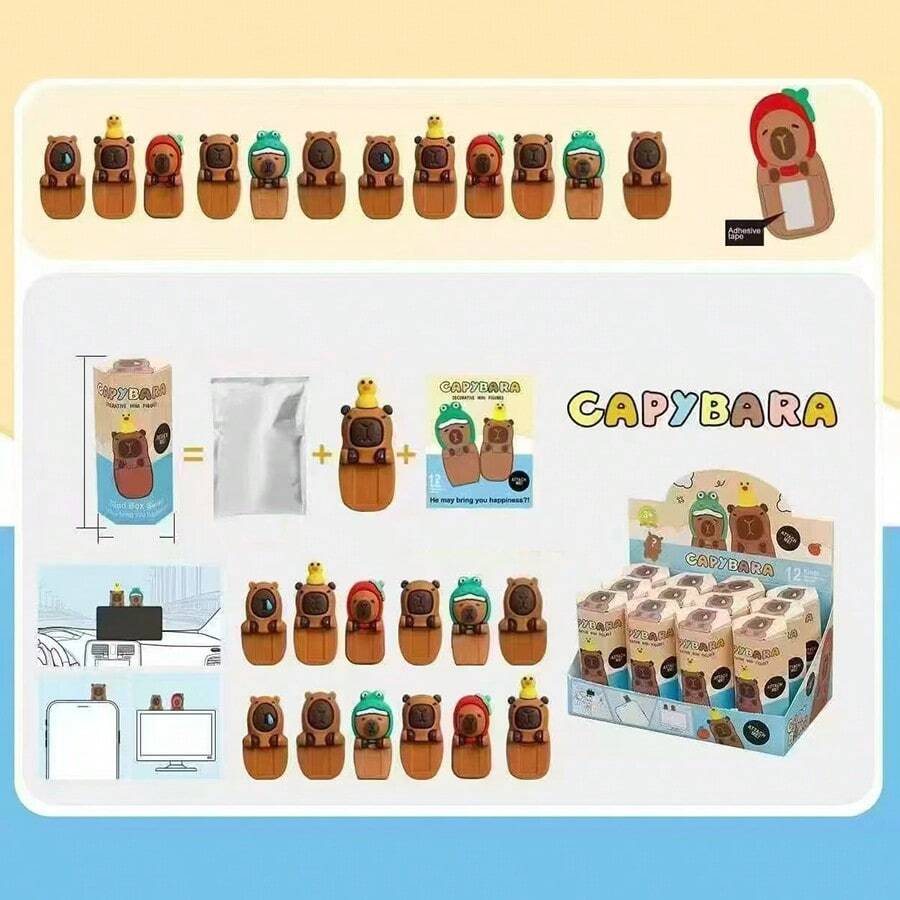 1pc Capybara Angel Blind Box Car Decor, TV, Desk Decoration, Phone ...