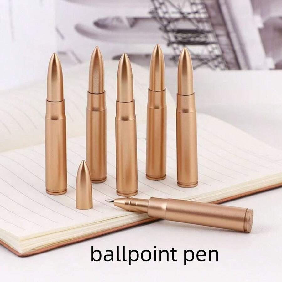 5pcs Vintage Bullet Shaped Ballpoint Pens, Realistic Weapon Design ...