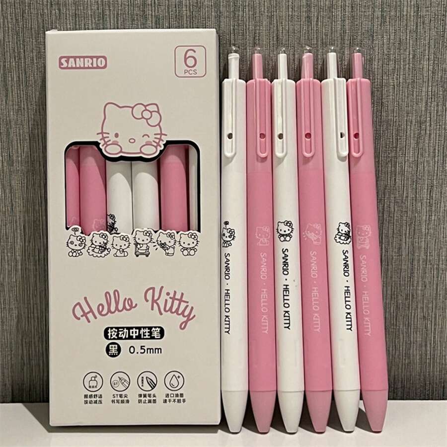 Sanrio 6PCS Sanrio Hello KT And Lovely Gel Pens - Quick-Dry 0.5mm Fine ...