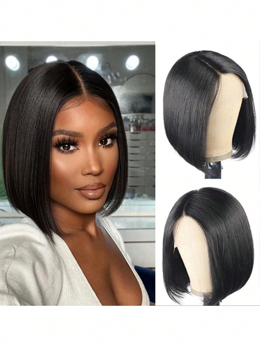 16 Inch Discount 13X4 Bob Wig Lace Front Wigs Pre Plucked With Baby Hair 180% Density Short Bob ...