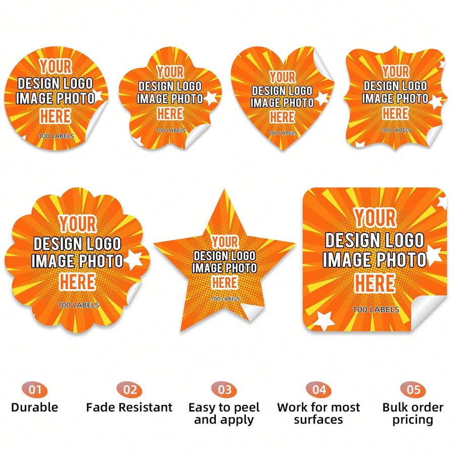 100pcs Personalized Labels - Custom Stickers With Any Design Image Logo ...