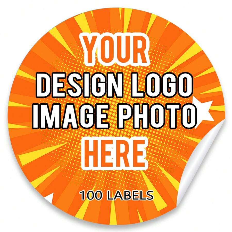 100pcs Personalized Labels - Custom Stickers With Any Design Image Logo ...