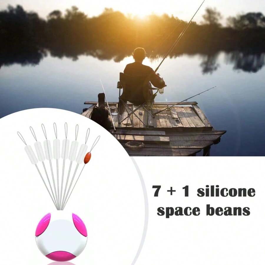 Tackle Pure Natural Transparent Rubber Stopper Fishing Connector 7+1 Fishing Bobber Float Space ...