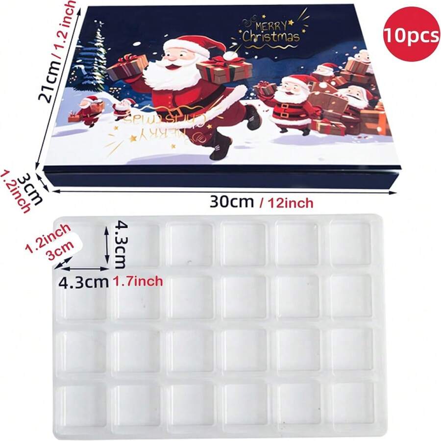10 Sets Empty Advent Calendar Boxes 2025 Blister VAC Tray, DIY Gift Box ...
