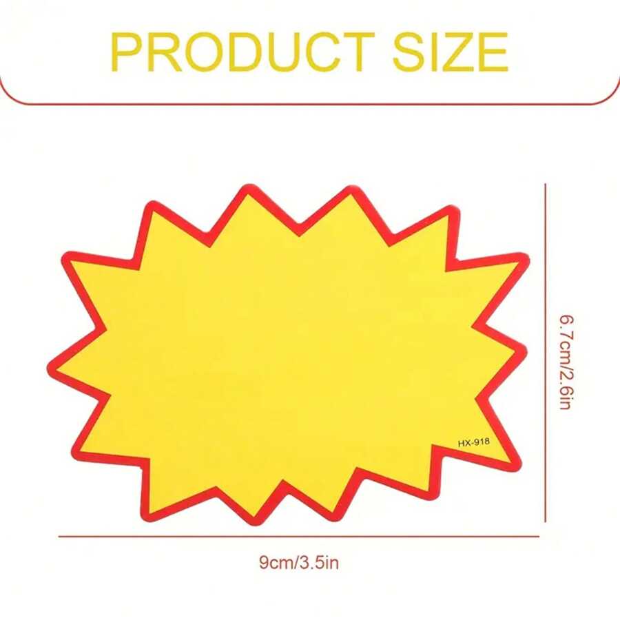 100pcs Mini Size Retail Price Tag Yellow Explosion Price Tag, Blank ...