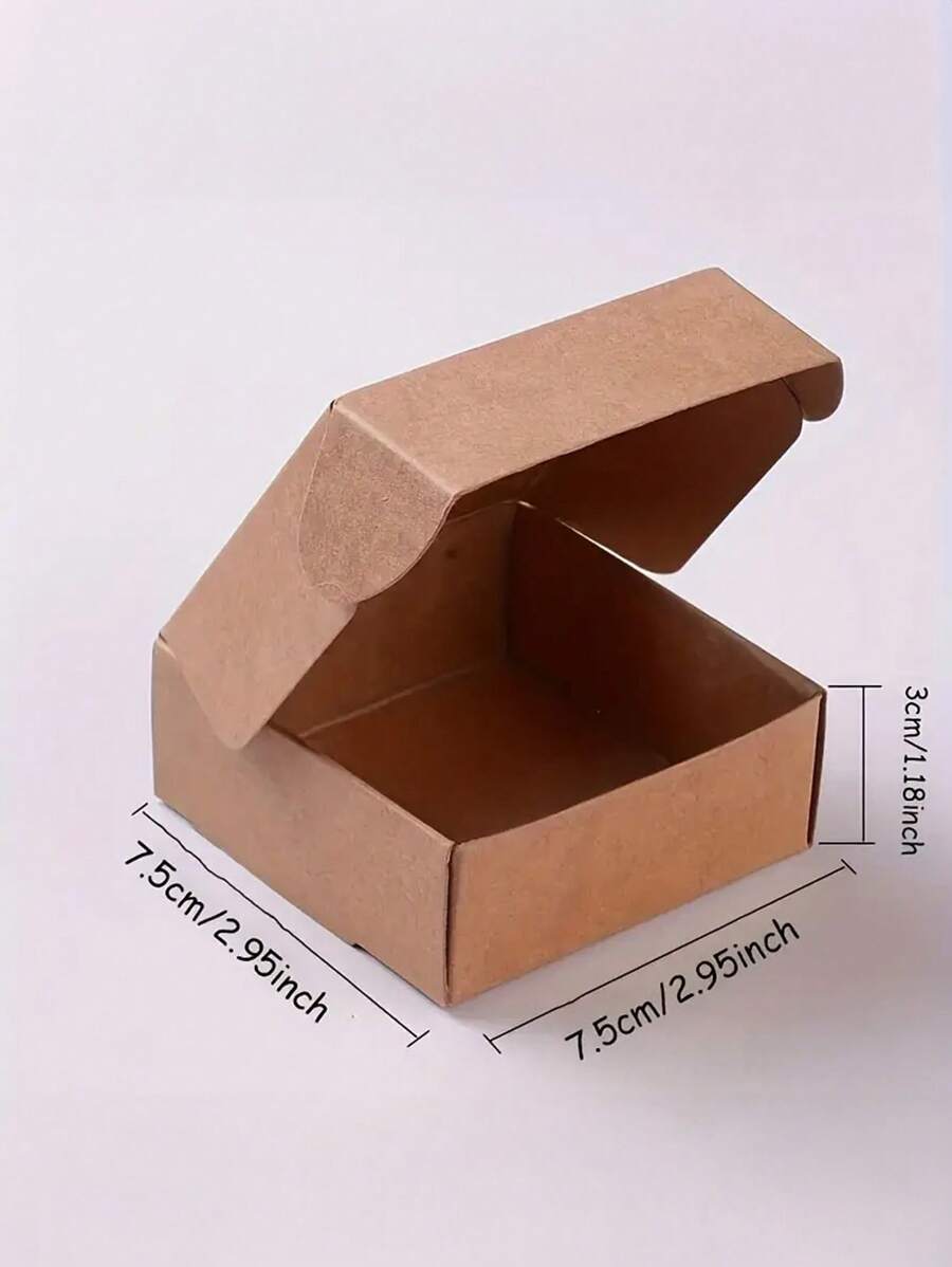 6/10pcs Kraft Paper Favor Boxes With Cut-Out Heart Design Square, DIY ...