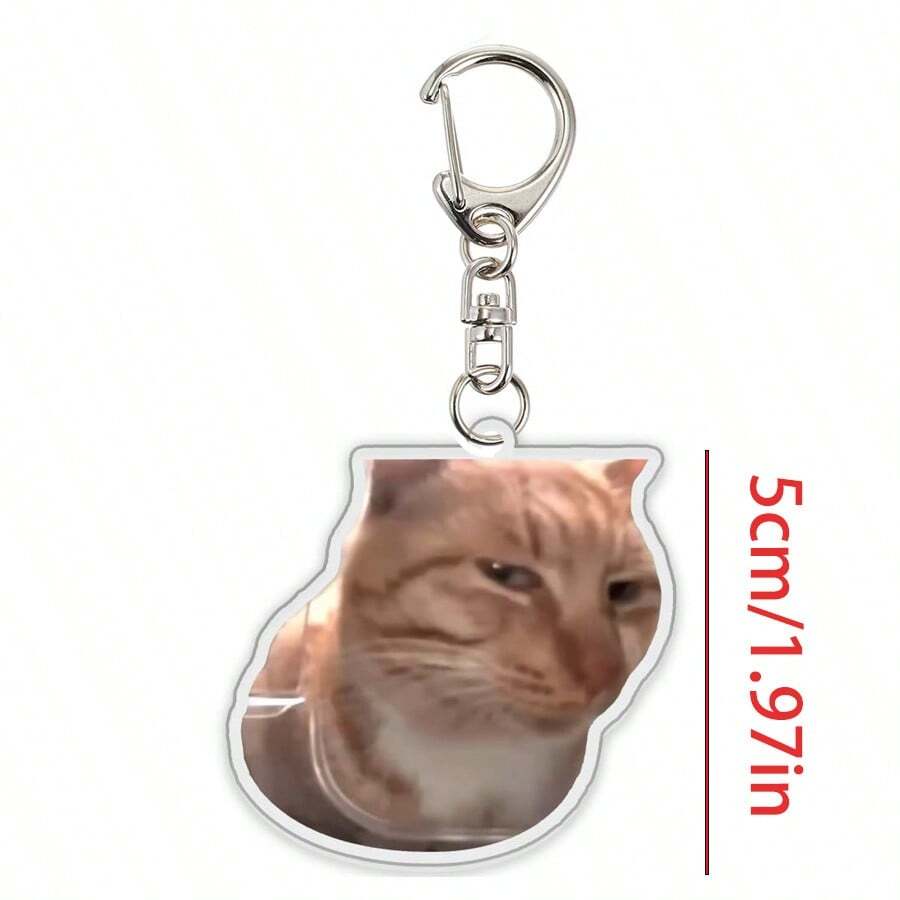 Cat Keychain Cute Cat Meme Keychains Two Cats Talking Keyring Kawaii ...
