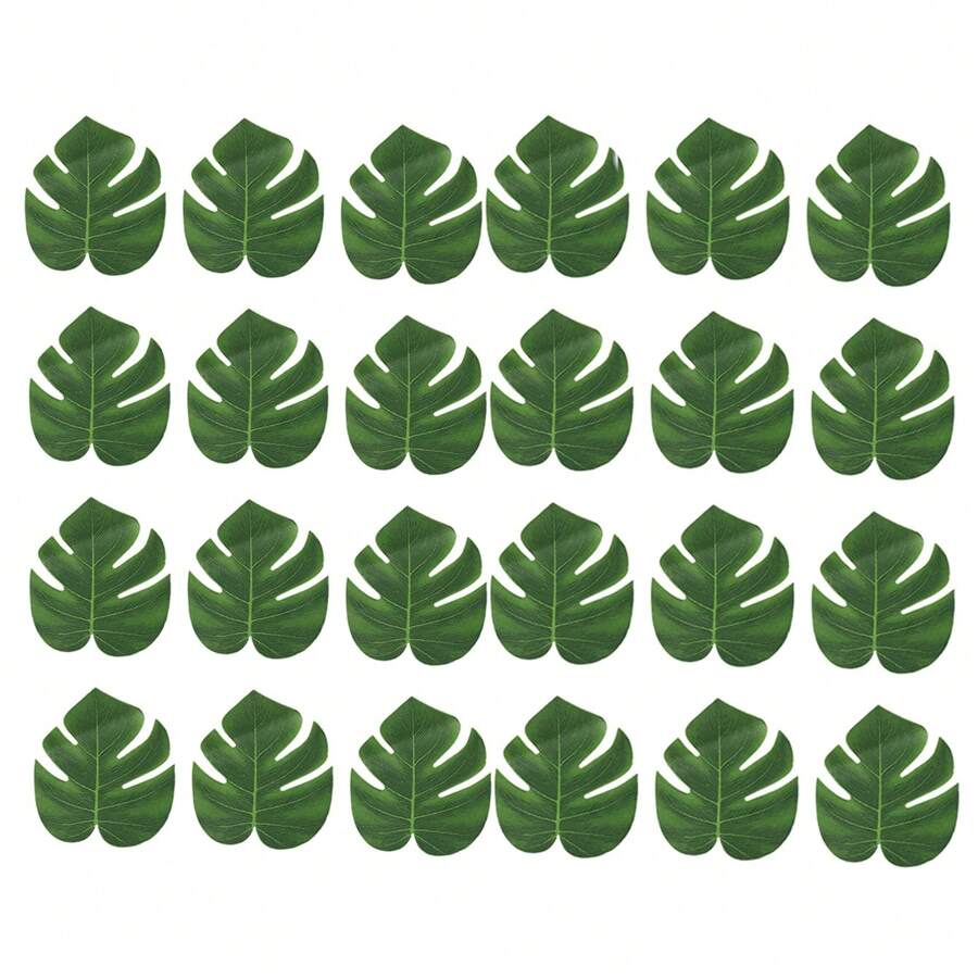 Artificial Palm Leaves, Tropical Monstera Fake Leaves For Birthday ...