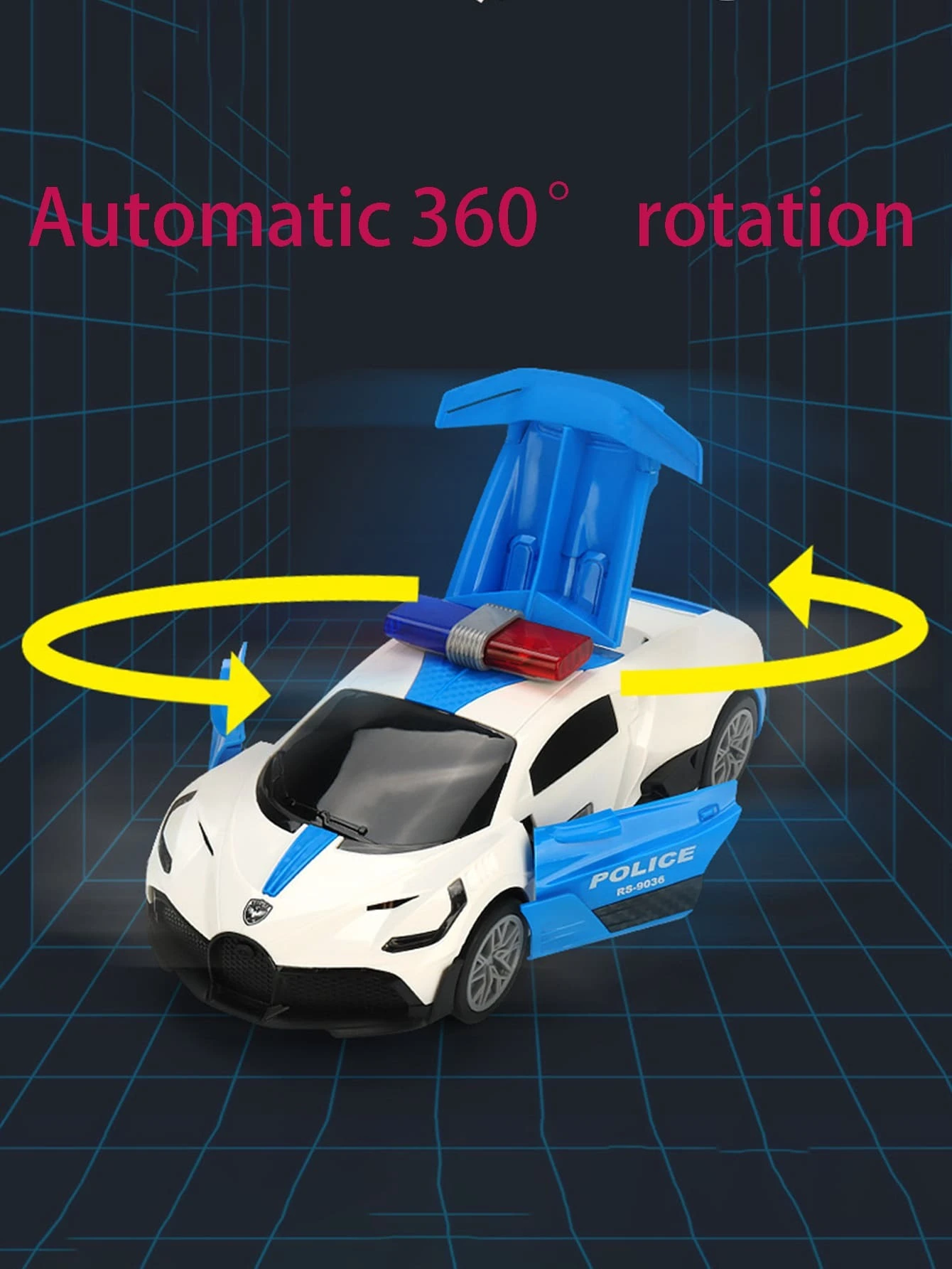 RUNQI Motorized Omnidirectional Sports Car With Opening Doors, Lights ...