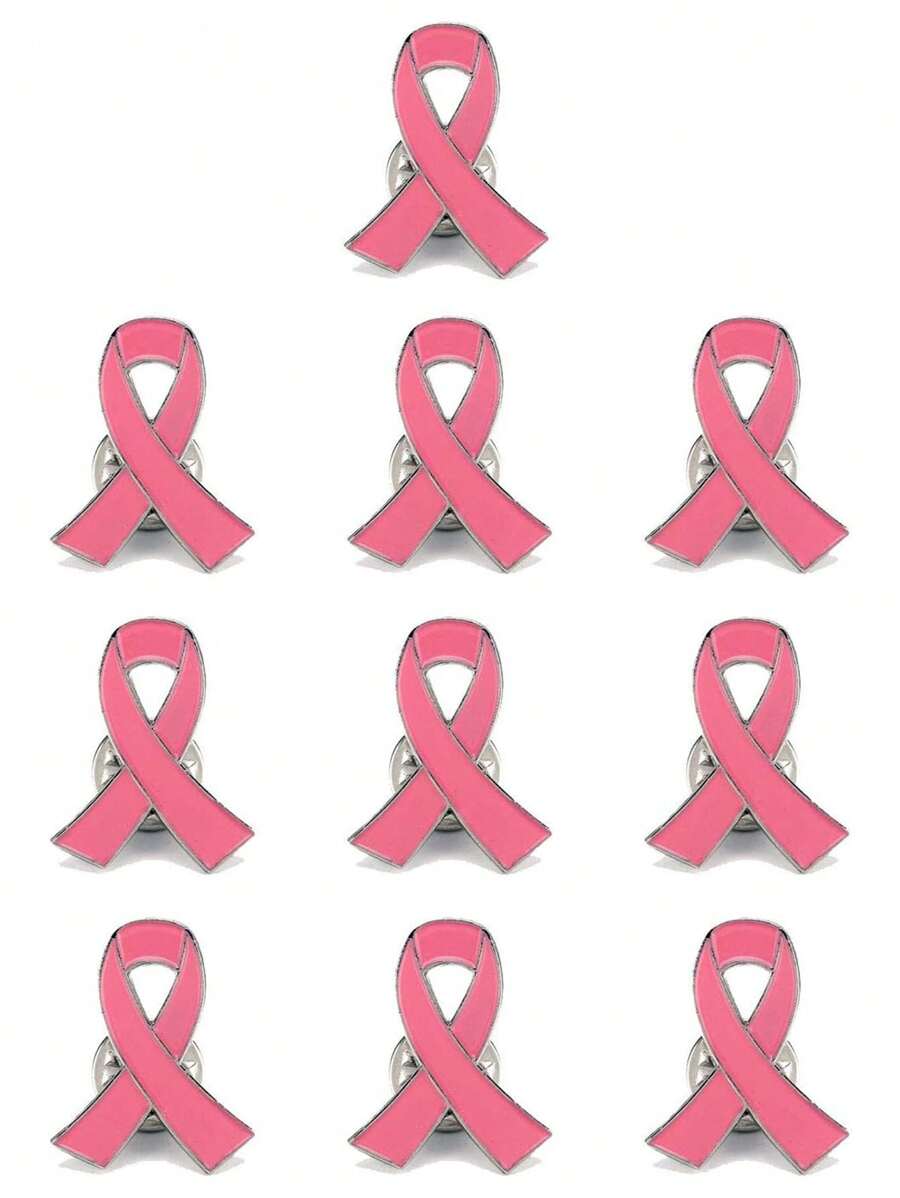 Breast Cancer Promotion Brooch Women's Pink Ribbon Lapel Pin Pink Hope ...