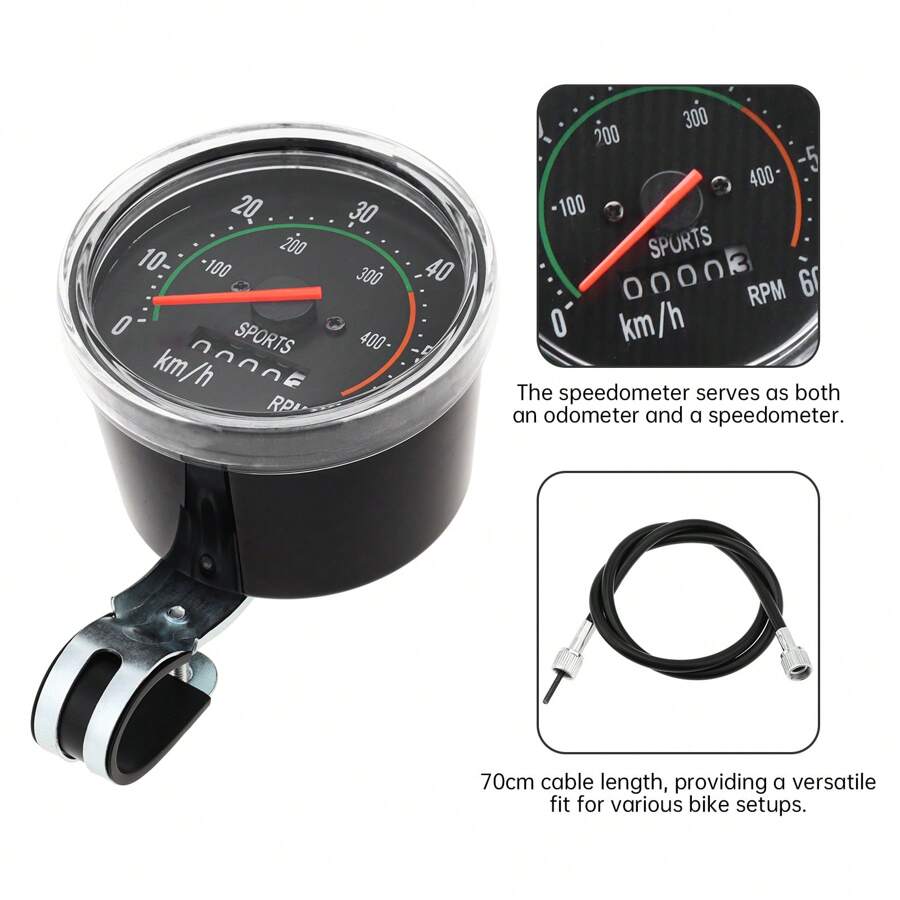 1pc Universal Black Odometer, Chronograph, Bicycle Tachometer - Classic ...