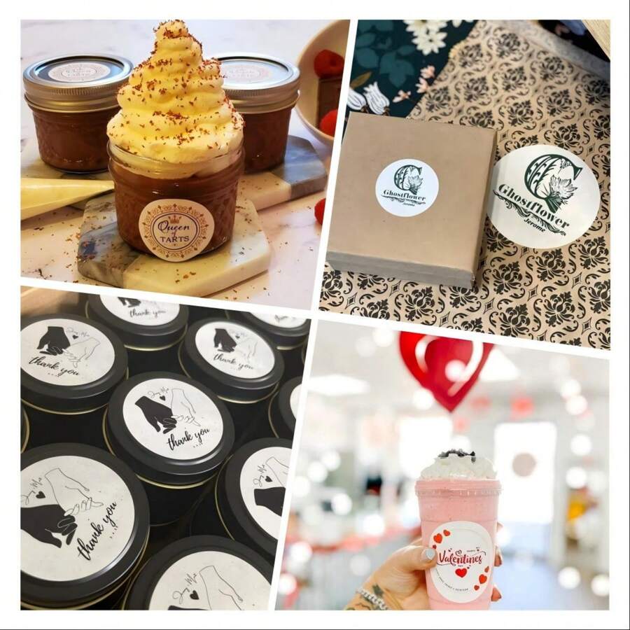 100pcs Personalized Labels - Custom Stickers With Any Design Image Logo ...