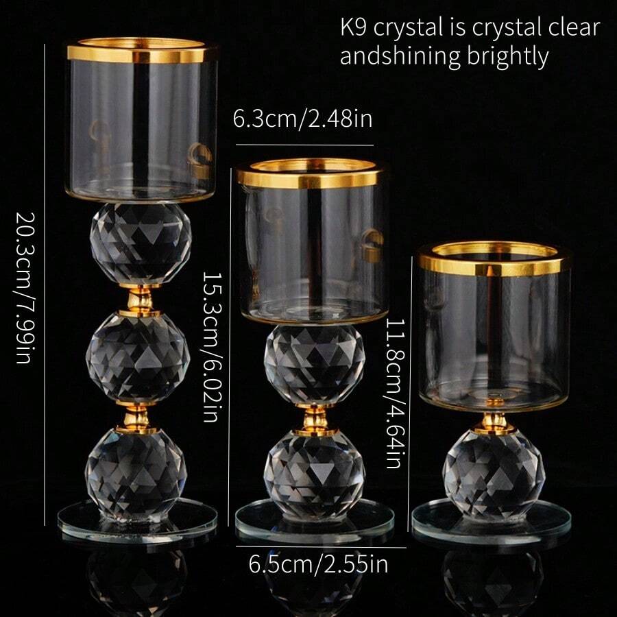 High-End Crystal Candle Holders, Elegant For Romantic Dinner, Wedding ...