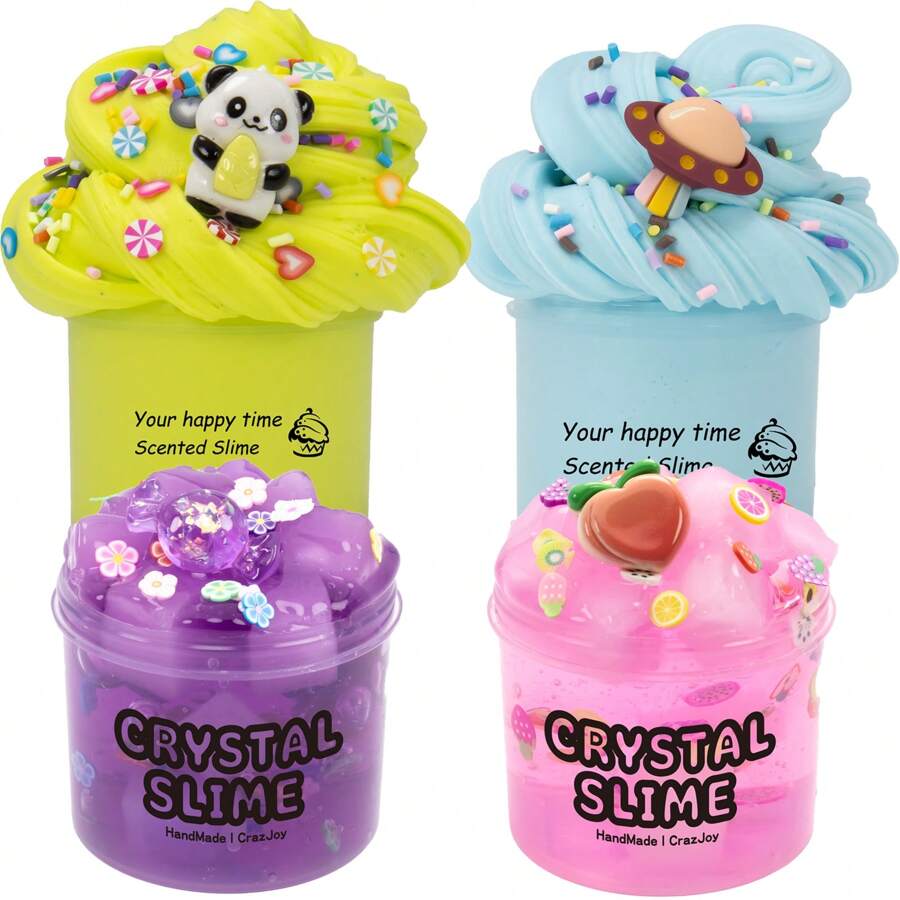 70ml Jelly Cube Crunchy Clear Crystal Slime Kit - Soft Super Stretchy ...