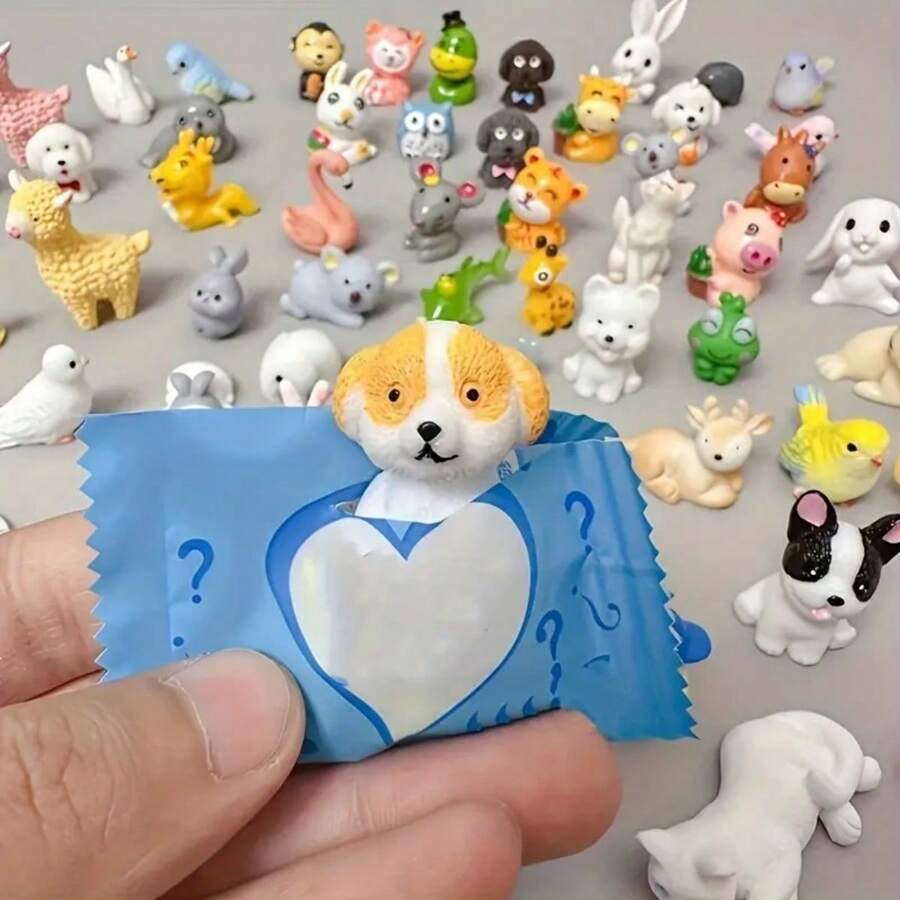 10pcs Mini Blind Box Mystery Animal Figurines, Realistic Miniature ...