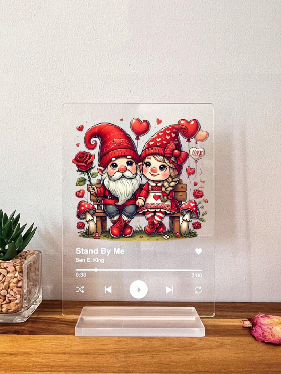Personalized Music Plaque, Gnome Couple Acrylic Plaque, Music Plaque ...