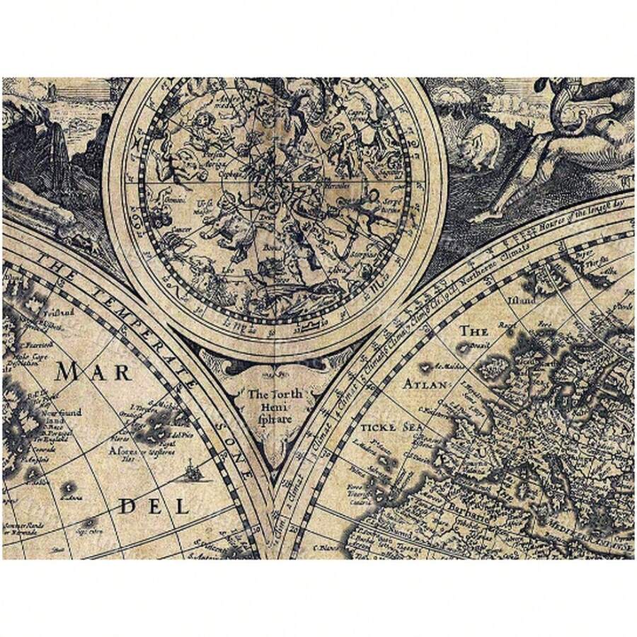 Vintage Imagery 1626 Old World Map Historic Map Antique Restoration ...