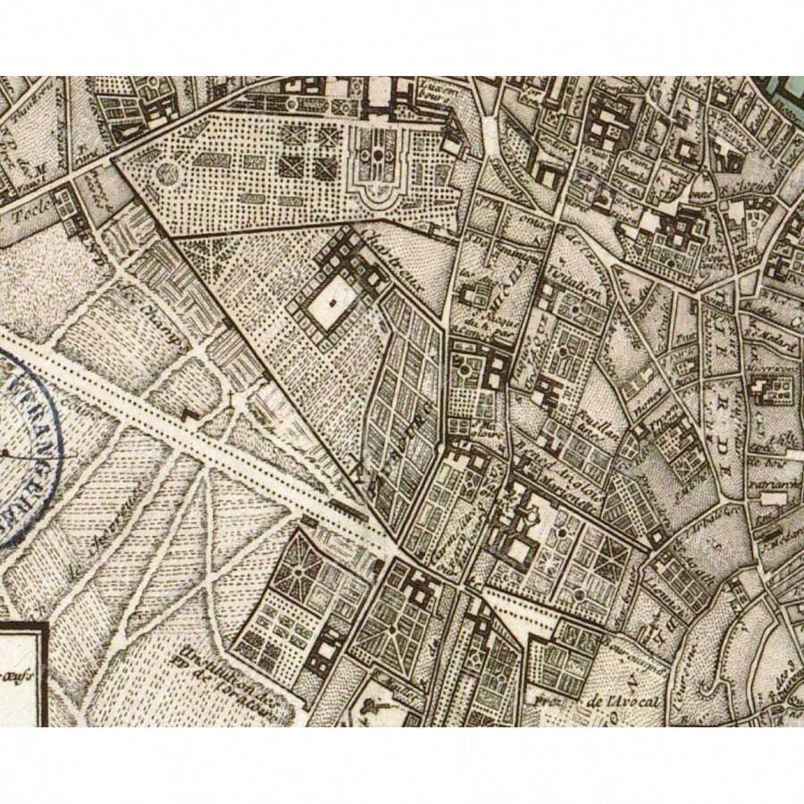Vintage Imagery Giant Historic PARIS Map 1740 Old Map Of Paris Antique ...