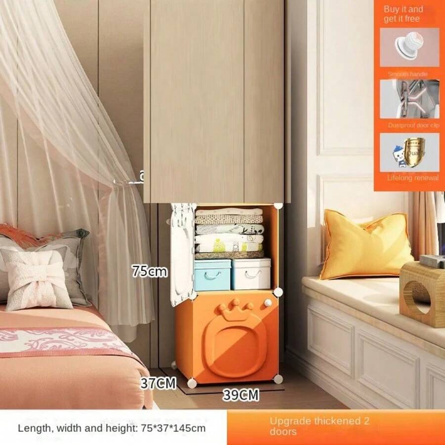 Home Bedroom Furniture Folding Wardrobe Clothes Cabinets Simple ...