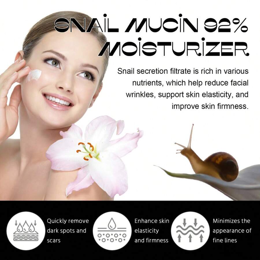 4 Pcs OUHOE Snail Mucin Moisturizing Cream - Hydrating, Nourishing, Reduces Facial Wrinkles ...