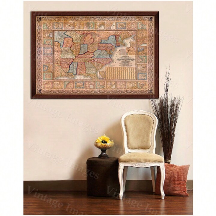 Vintage Imagery Old US Map 1844 United States Map USA Map Old Style ...