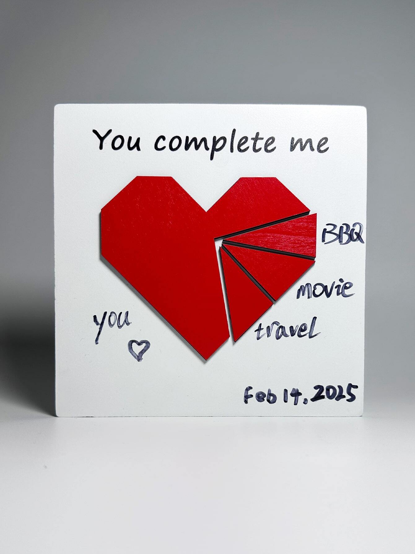 1pc Valentine's Day Wood Block Sign Desk Decor, Anniversary Present For Your Other Half ...