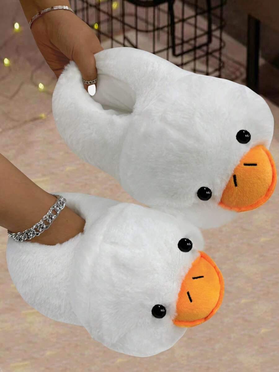 Women's Cozy Light-Weight Non-Slip Funny Full Covered White Duck ...