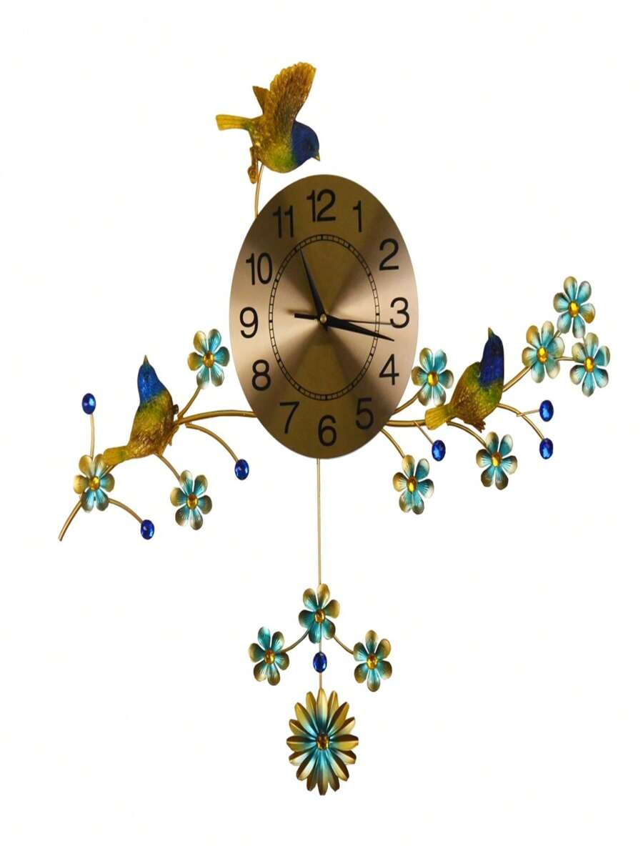 Three Star Import & Export YC1090 24 X 22 In. Wall Clock With 3 Birds ...