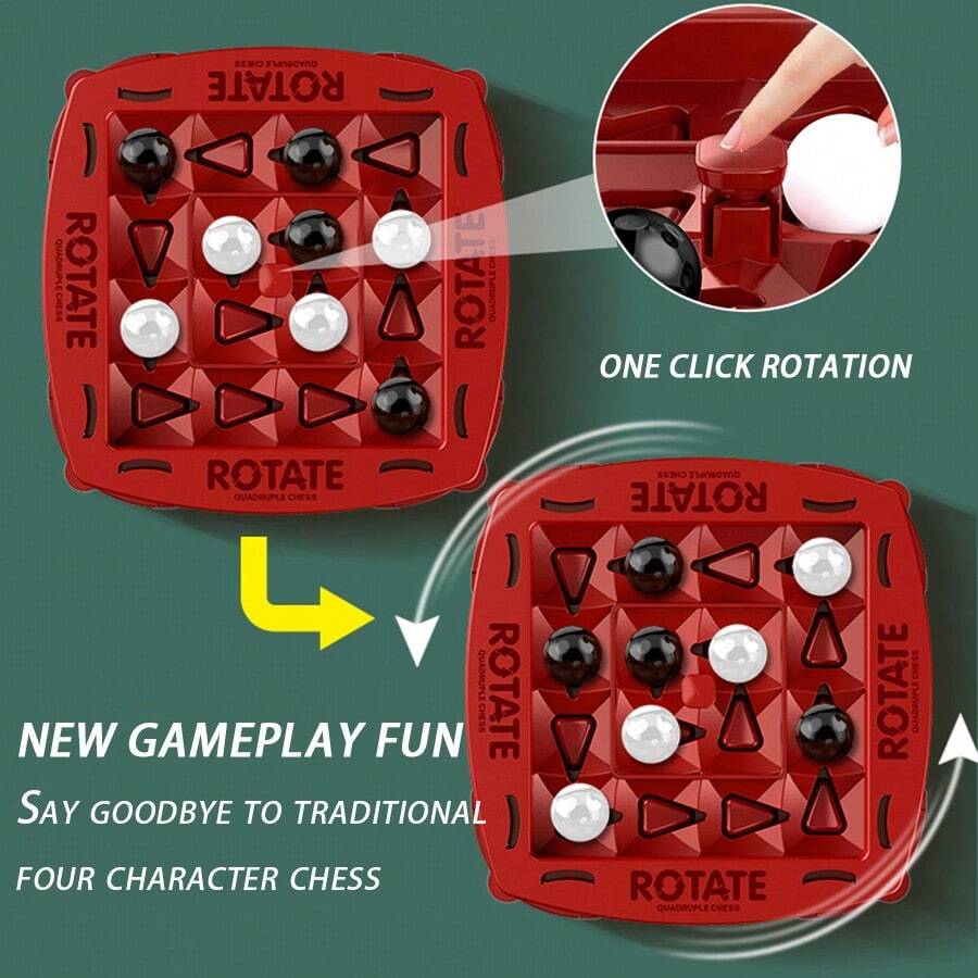 Jeu de plateau 4-en-ligne rotatif, jouet de fête pour deux joueurs, jeu ...