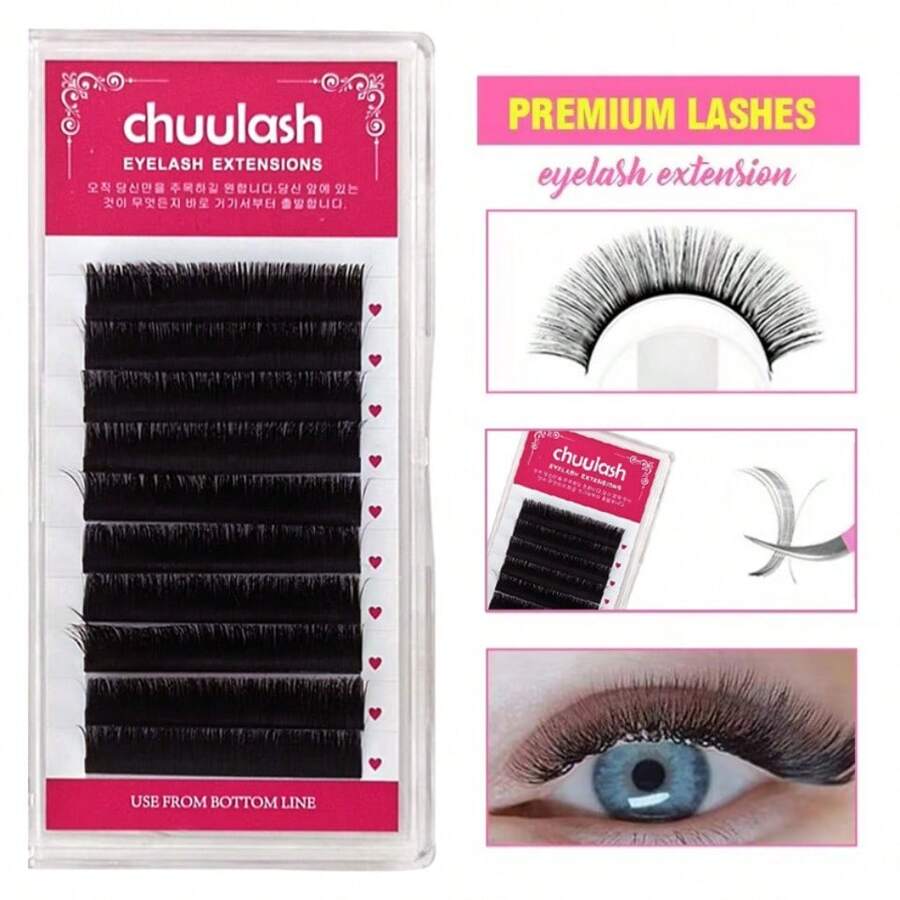 Extensão de Cílios CHUULASH / Leque Fácil / Cílios Planos Elipse 10 ...