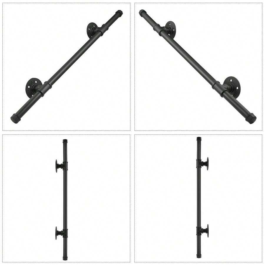 1M Outdoor & Indoor Stair Handrail: Non - Slip Industrial Wrought Iron ...