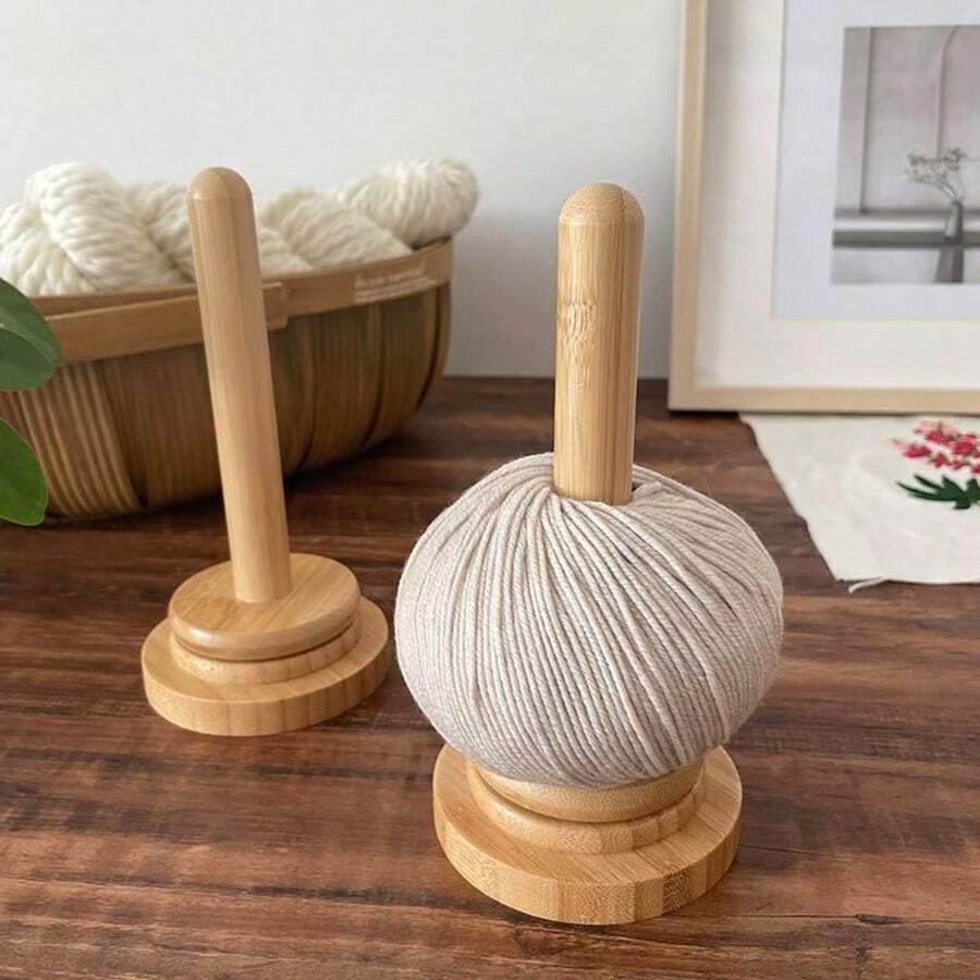 Bamboo Yarn Holder With Twirling Mechanism Classic, Yarn Holder For ...