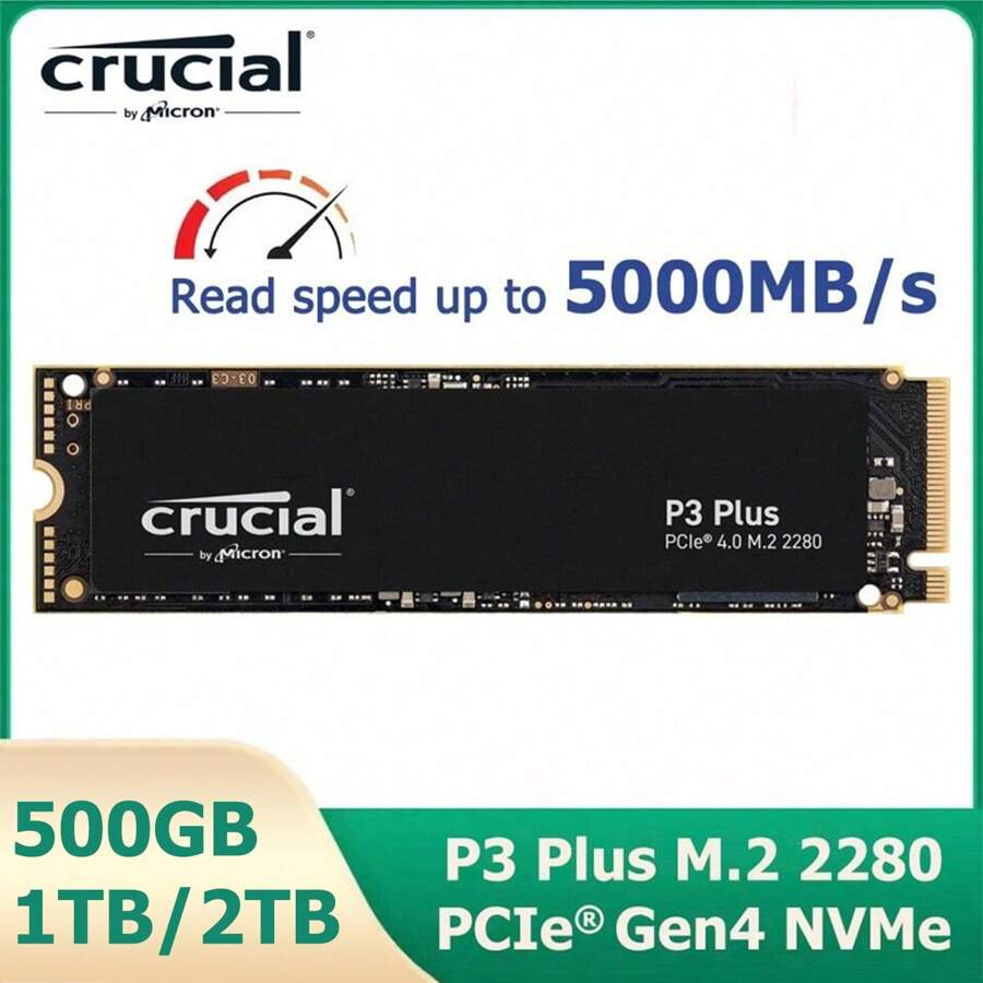 Crucial P3 Plus SSD 500GB 1TB 2TB PCIe Gen4x4 3D NAND NVMe M.2 SSD,Read ...