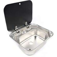 Bar Kitchen Small RV Sink With Folding Faucet And Lid, Stainless Steel ...