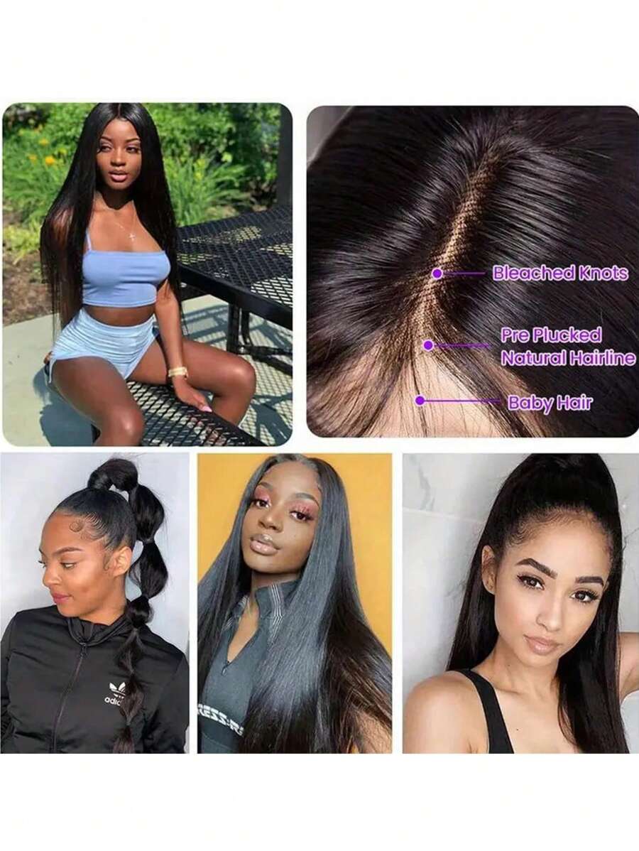 36 Inch Discount 13X4 Lace Long Straight Human Sheer Lace Hair 180 ...