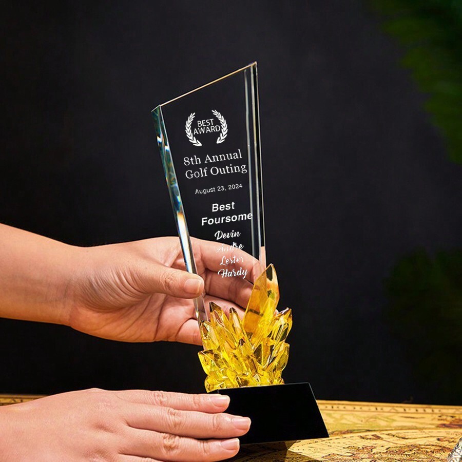 Custom Sparkling Acrylic Crystal Trophy, Excellent Employee Competition ...