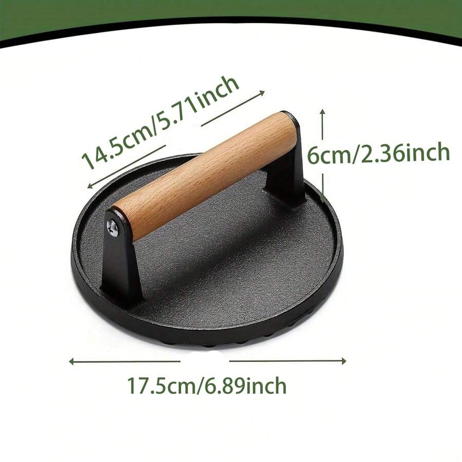 Heavy Duty Cast Iron Hamburger Patty Smasher - Burger Presser, Creates ...