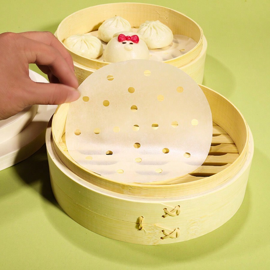 50pcs Per Piece Baked Silicone Paper Steamed Buns Mantou Paper Non ...