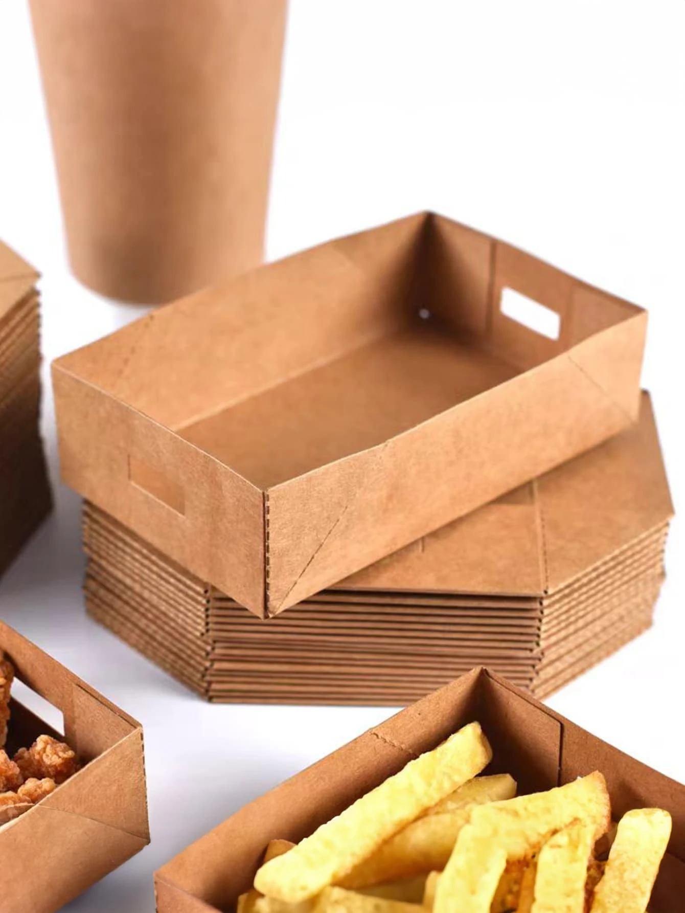 15pcs Disposable Kraft Paper Food Boxes, Suitable For Popcorn, Chicken ...
