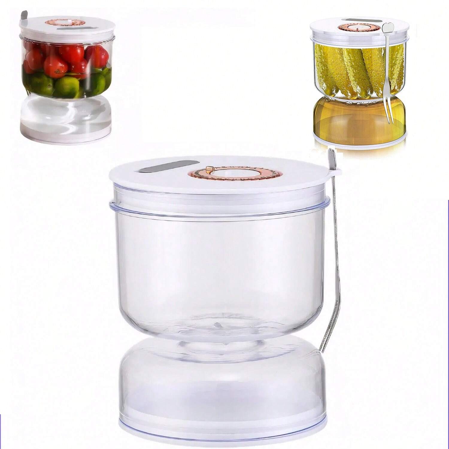 Pickles Jar With Forks 38oz Leakproof Airtight Pickle Container ...