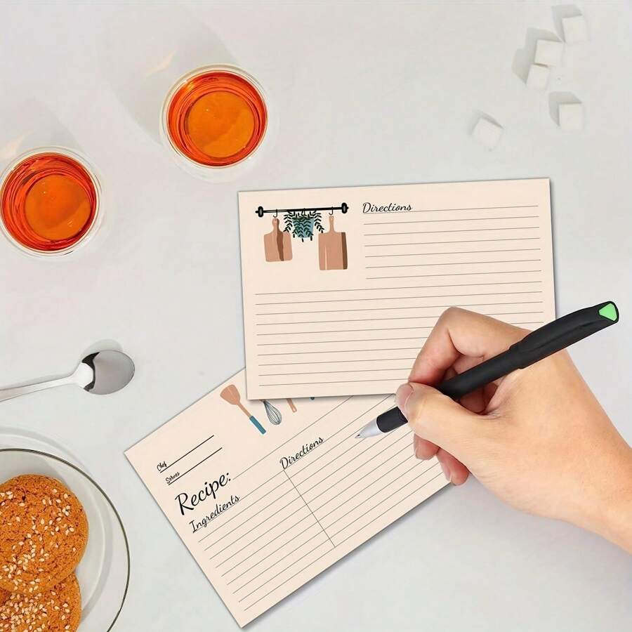 50 Kitchen Recipe Cards Per Pack, Suitable For Recipe Books, Recipe ...