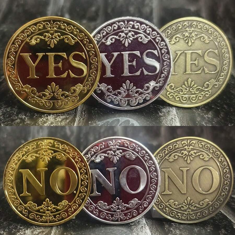 3pcs Yes No Decision Commemorative Coins, Lucky Coins In Gold, Silver ...