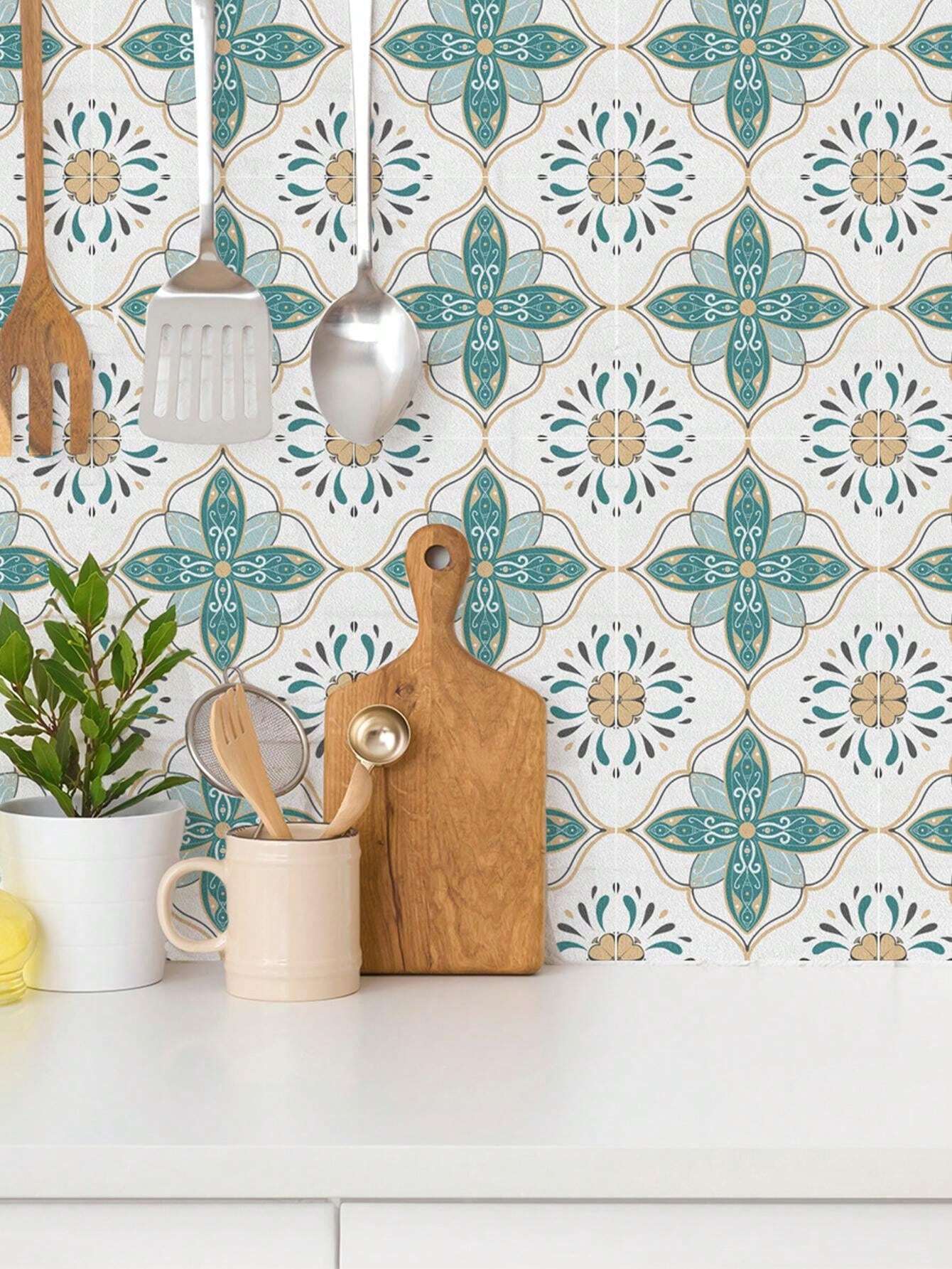 1 Set Ceramic Tile Decals, Waterproof Wall Tile Stickers, Vintage Tile ...