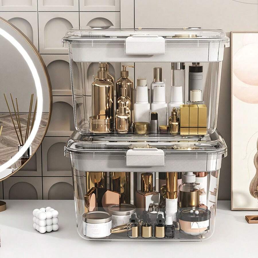 1pc Makeup Organizer Box, High-End Dust-Proof Storage Rack, Large ...