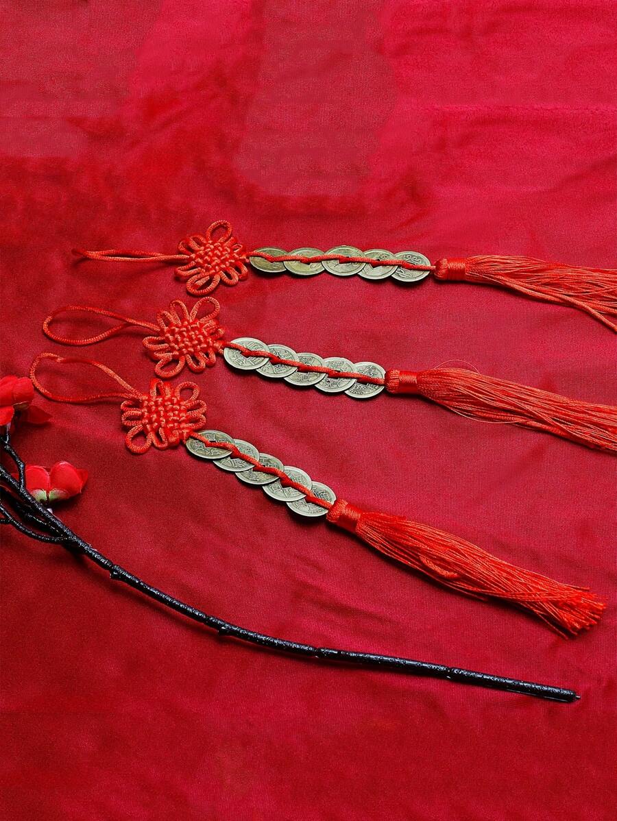 4Pcs Chinese Feng Shui Coins And Lucky Charm Set, Ancient I Ching Coins ...