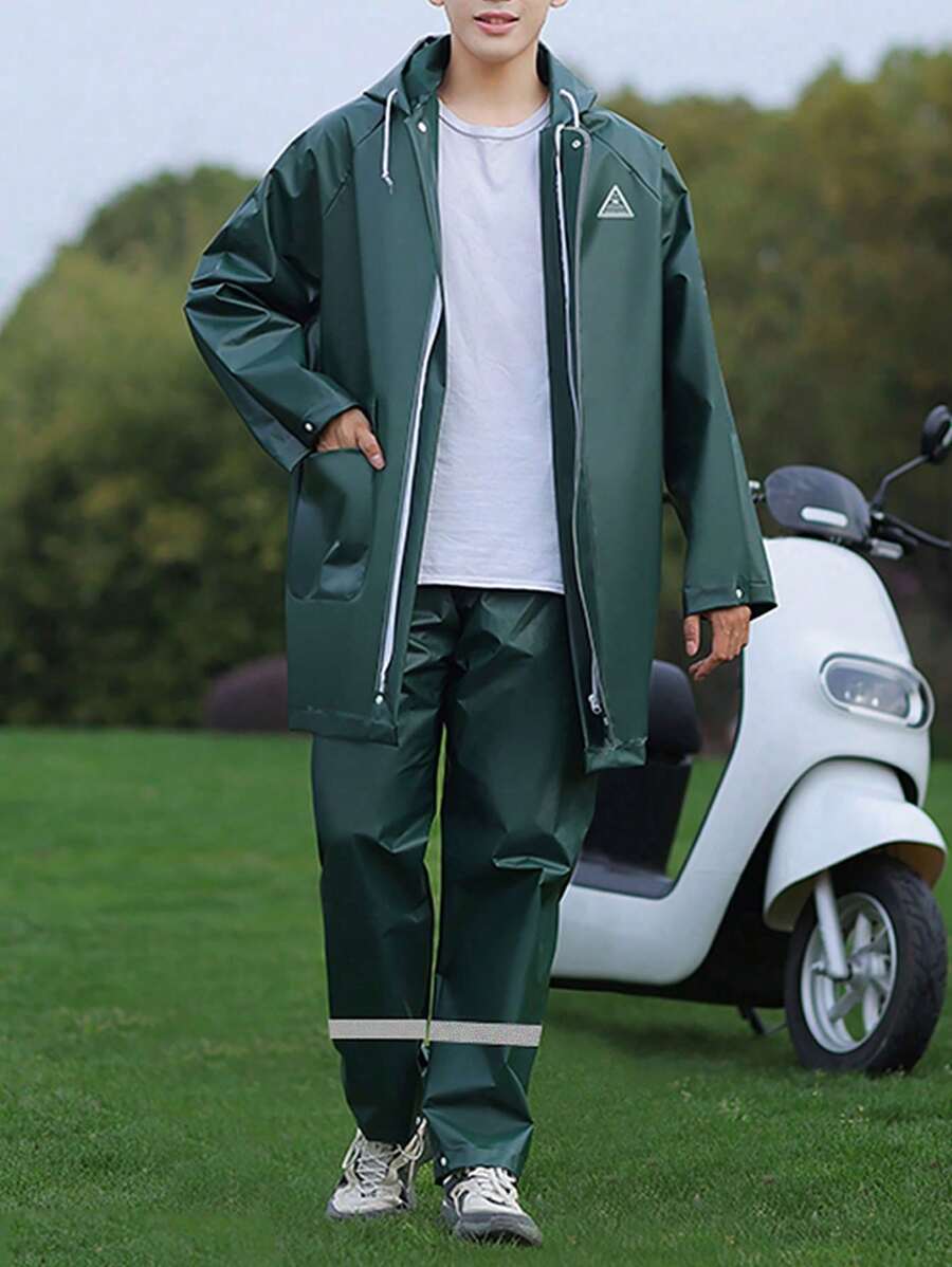 1 Suit Raincoat + Rainpants, Long Full Body Adult Riding Rain Proof ...