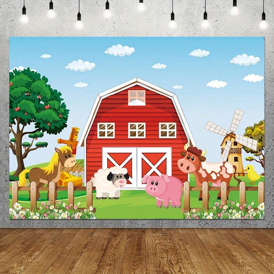Farm Animal Party Background | Birthday Celebration Photography ...